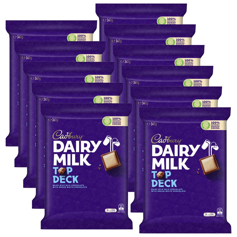 Buy 11pc Cadbury Dairy Milk Top Deck Block 340g Chocolate Confectionery ...