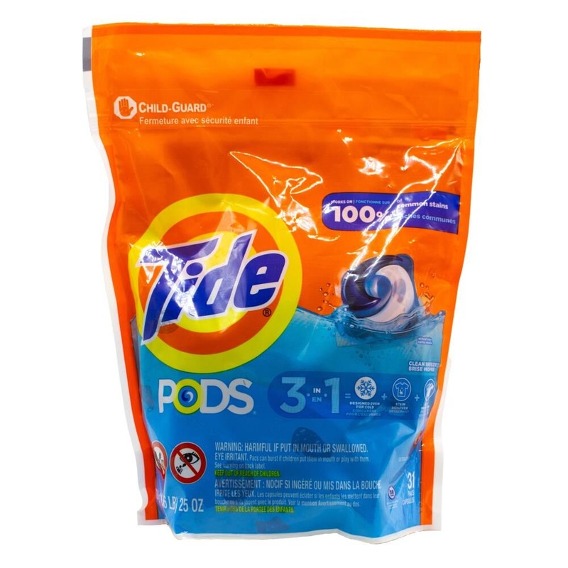 Buy 124pc Tide Laundry Detergent Pods Stain Remover 3 In 1 Clean Breeze ...