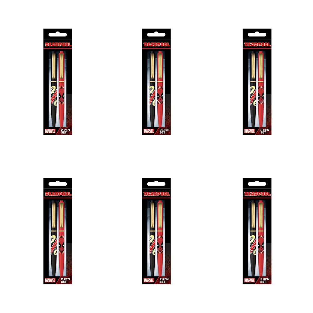 Buy 12pc Marvel MCU Deadpool Comic Pen Set Writing/Drawing Stationery ...
