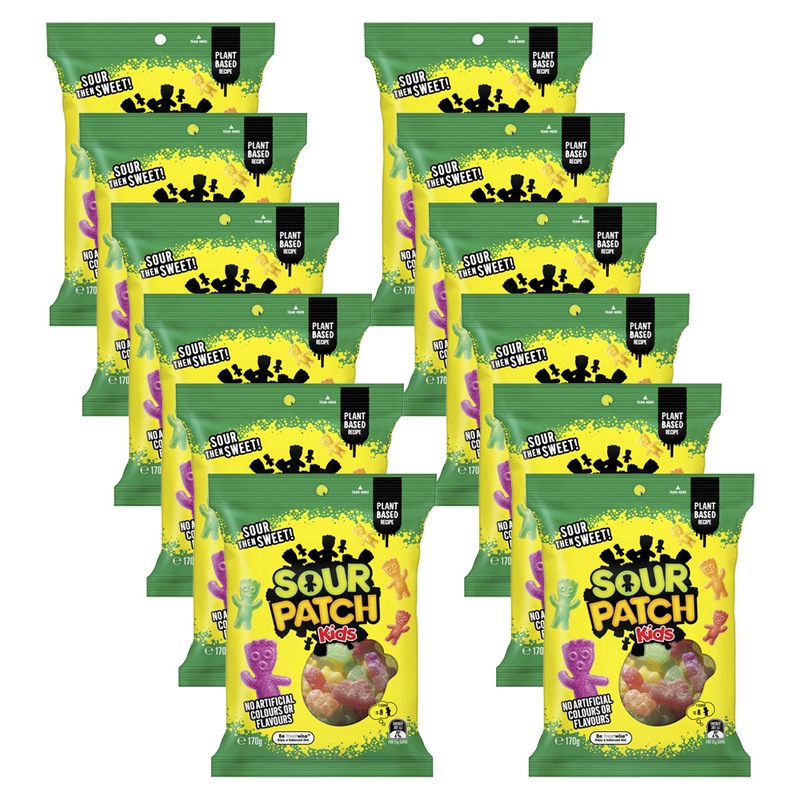 Buy 12pc Sour Patch Kids 170g Sweets Jelly Lollies Confectionery Gummy ...