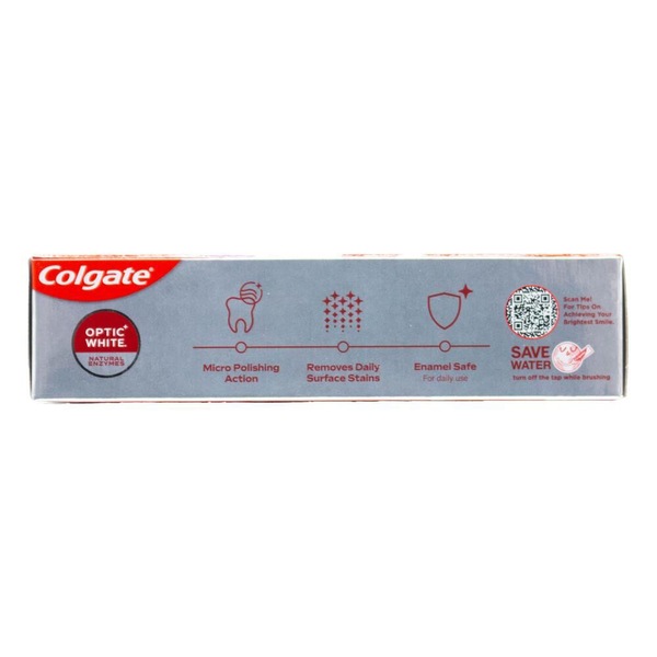 Buy 12PK Colgate Toothpaste Optic White Natural Enzymes 100g Peach Mint ...