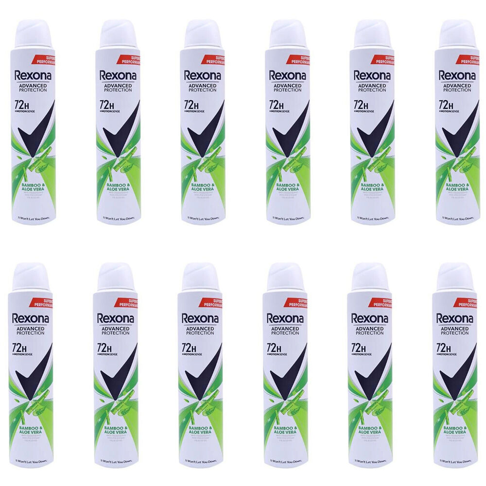 Buy 12PK Rexona Women Underarm Deodorant Body Spray 200ml Bamboo & Aloe ...