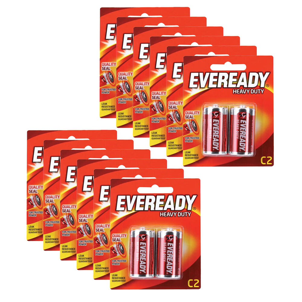 Buy 12x 2pc Eveready C Heavy Duty Zinc-Carbon Battery Single Use For ...