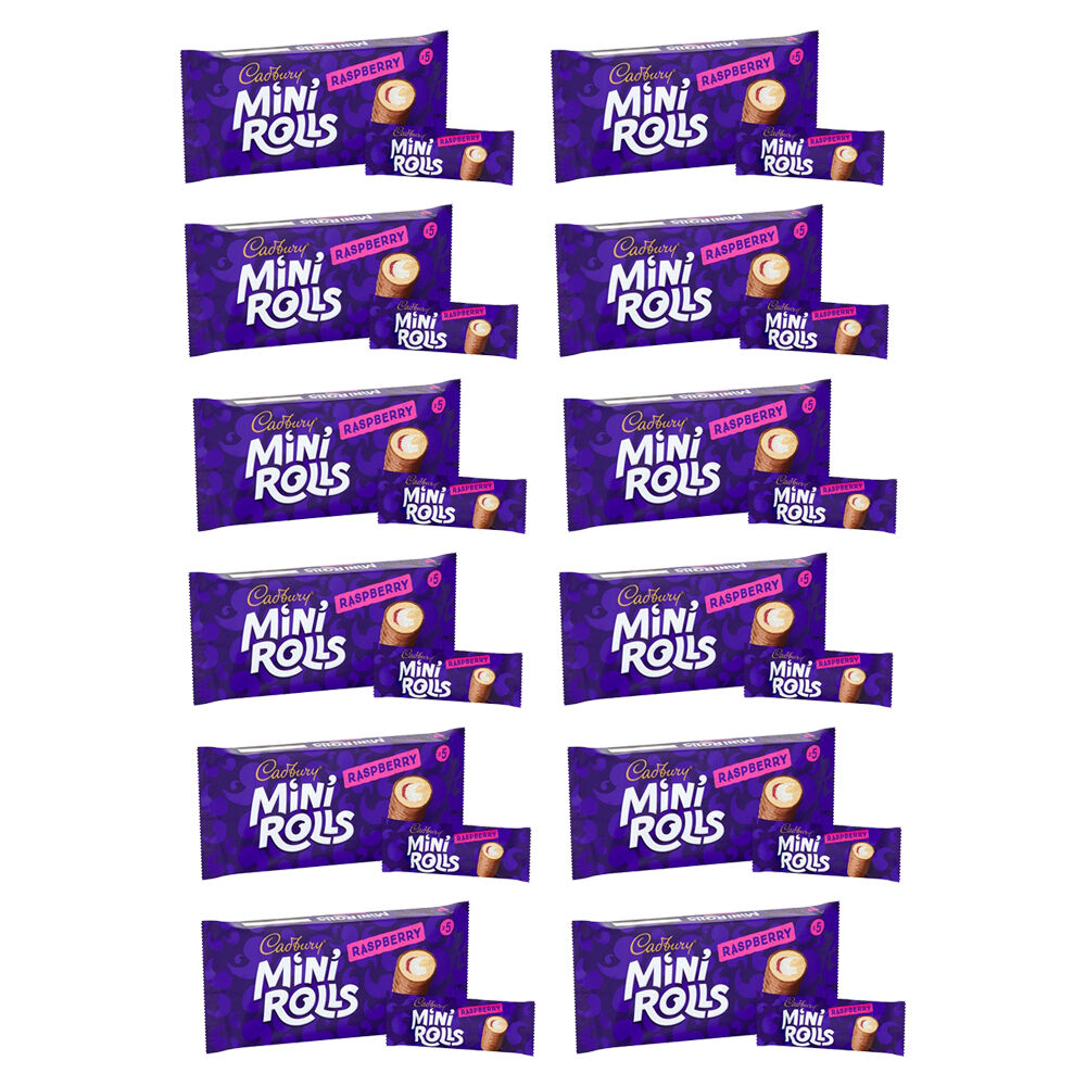Buy 12x 5PK Cadbury Chocolate Raspberry Mini Rolls Snack Cake/Dessert ...