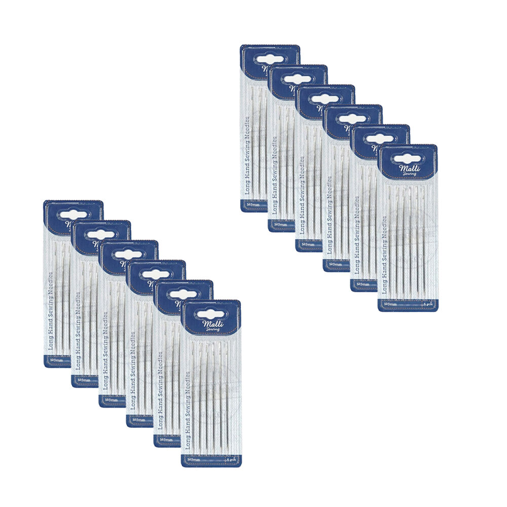 Buy 12x 6pc Malli Sewing Steel Long Hand Large Fabric Sewing Needles ...