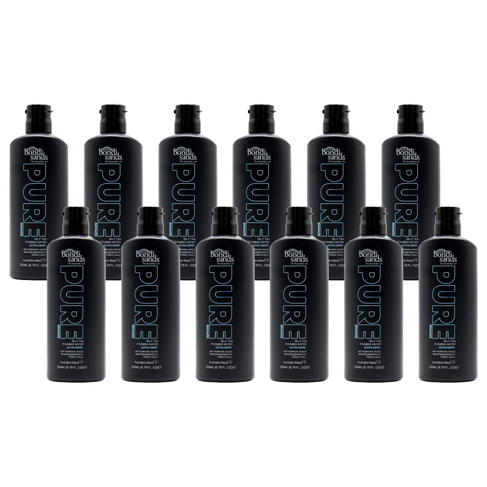 Buy 12x Bondi Sands 200ml Pure Bronze Self Tan Foaming Water Ultra Dark ...