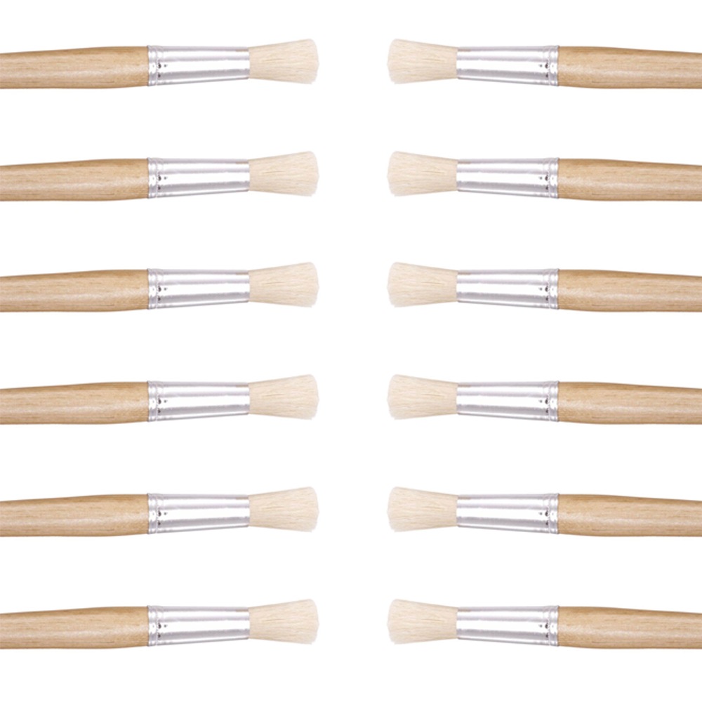 Buy 12x Jasart Soft Hog Bristle Round Size 3 Art/Craft Paint/Colour ...