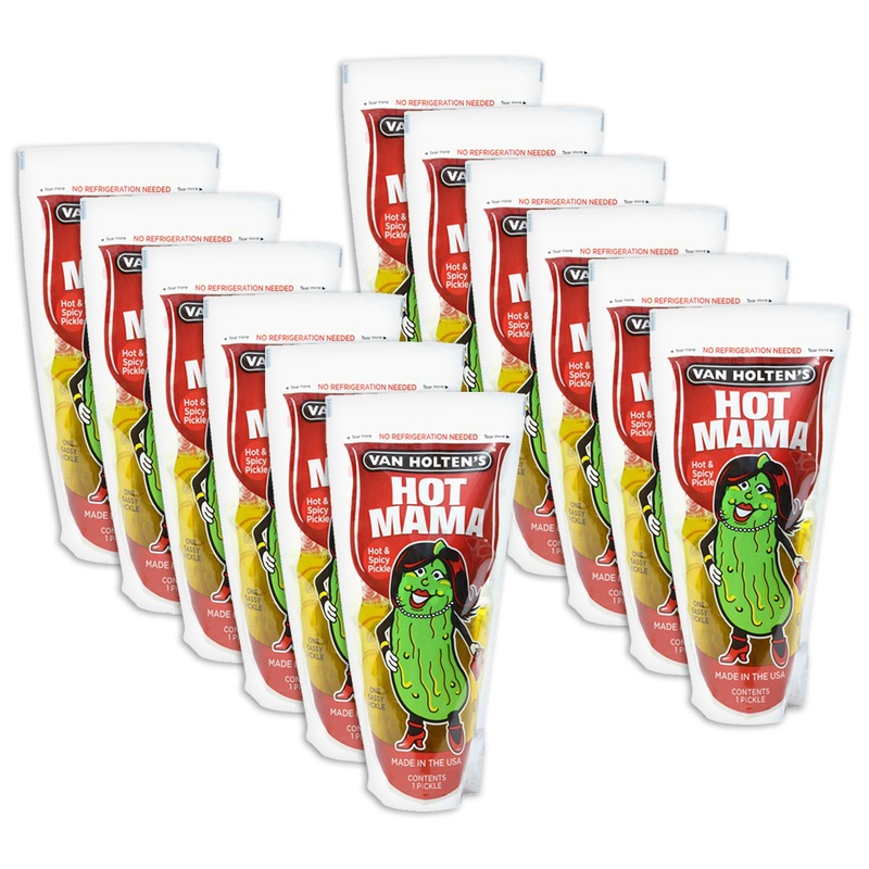 Buy 12x Van Holten's King Size Hot Mama Dill Pickle Cucumber Food/Vegetable 196g - MyDeal