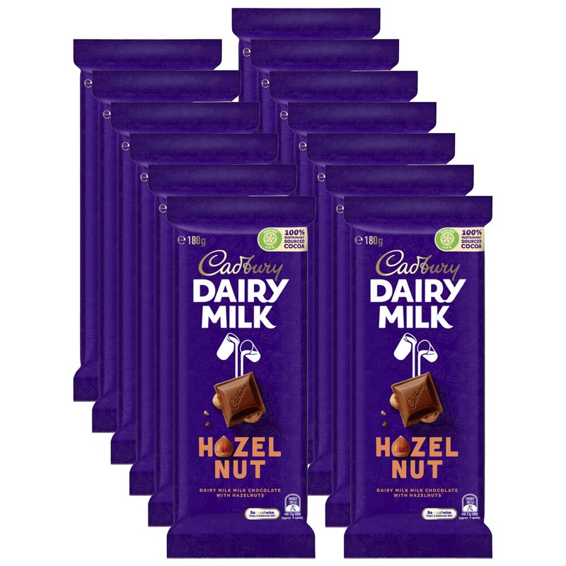 Buy 13pc Cadbury Dairy Milk Hazelnut 180g Chocolate Block Confectionery ...