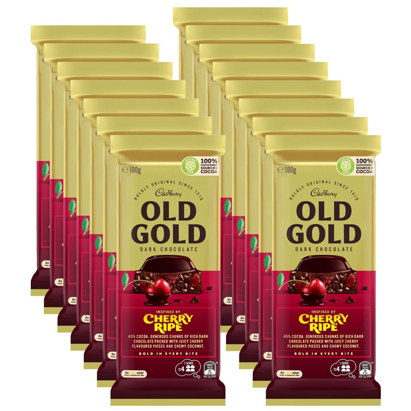 Buy 15pc Cadbury Old Gold Cherry Ripe 180g Chocolate Block ...