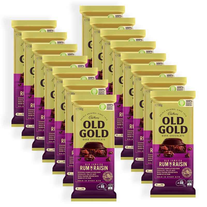 Buy 15pc Cadbury Old Gold Dark Choc Jamaica Rum & Raisin Chocolate ...