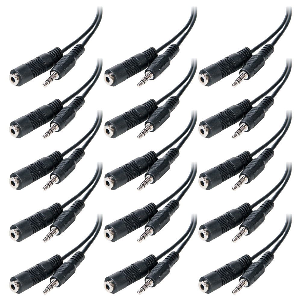 Buy 15x Connect Cable Male to Female 3.5mm Stereo Audio Extension Cable ...