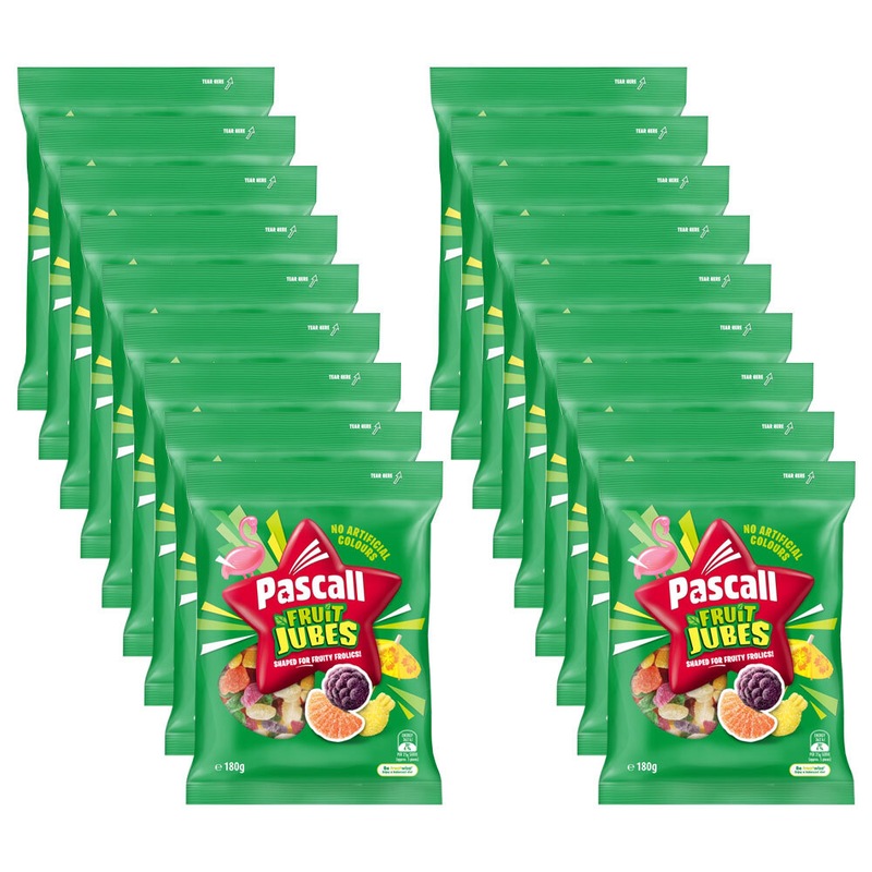 Buy 18pc Pascall Fruit Jubes 180g Sweets Confectionery Chewy Lollies ...