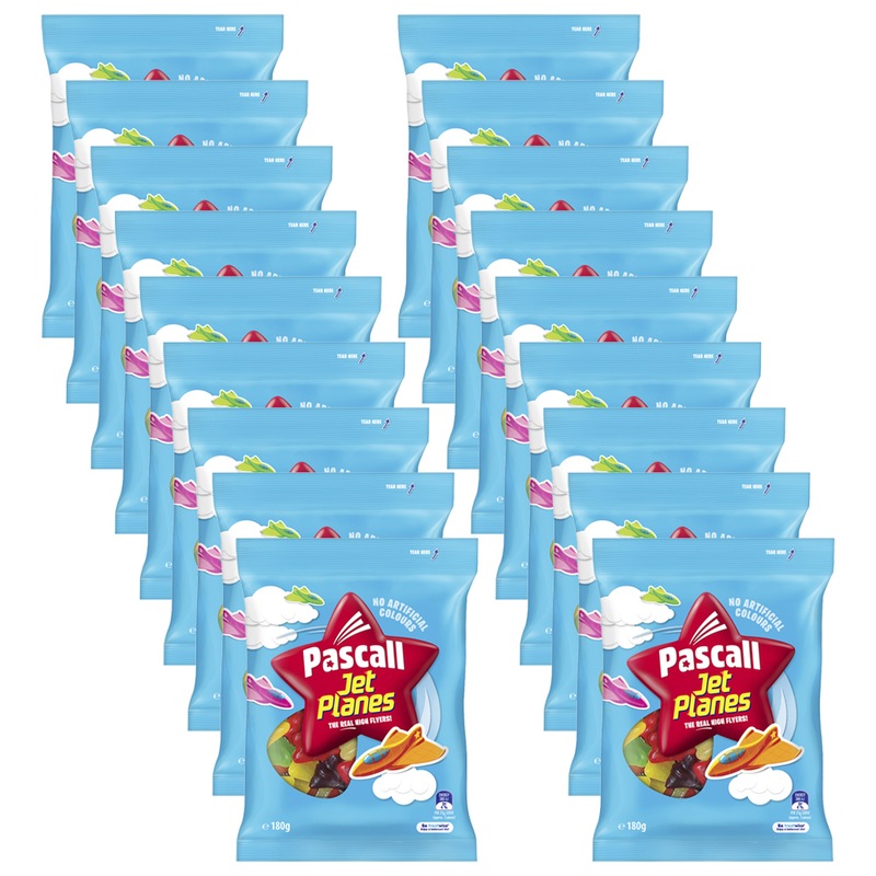 Buy 18pc Pascall Jet Planes 180g Sweets Confectionery Gummy Lollies ...