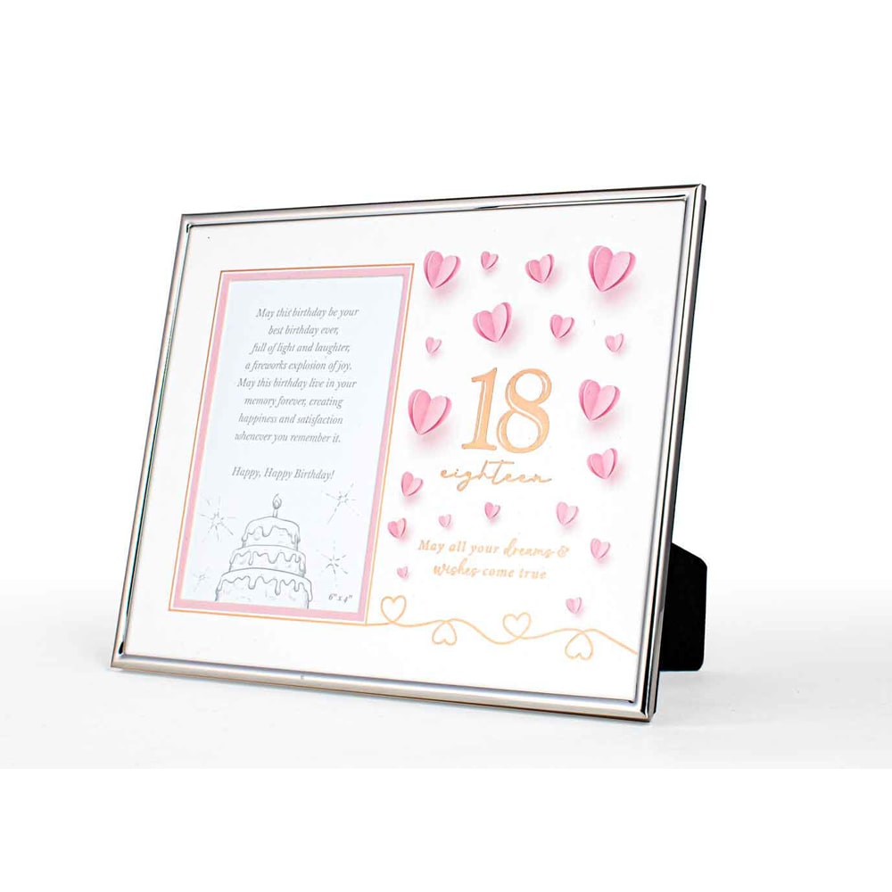 Buy 18th Paper Hearts Free-Standing 6x4'' Picture/Photo Frame Rectangle ...