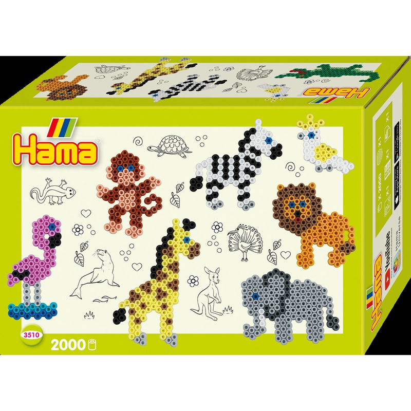 Buy 2000pc Hama Beads Small Zoo Animals Kids Building Activity Toy 5y ...