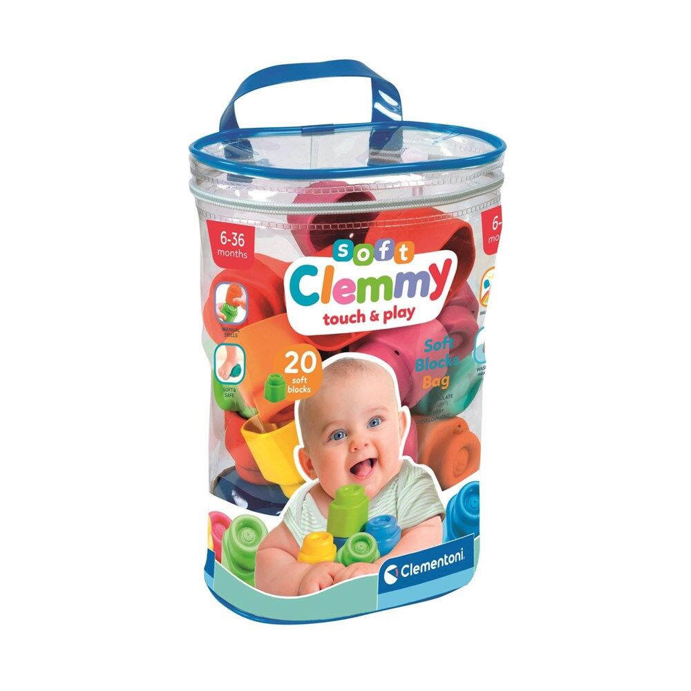 Buy 20pc Clementoni Soft Clemmy Touch & Play Soft Blocks Toy Baby/Infant 6m+ - MyDeal Australia