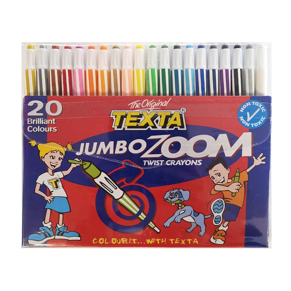 Buy 20pc Texta Jumbo Zoom Twist Crayons Kids Non Toxic Coloring/Drawing ...