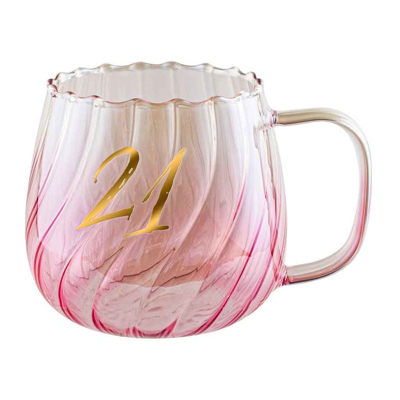Buy 21st Birthday Glass 670ml/10cm Coffee/Tea Mug Drinking Water Cup w/ Handle Pink - MyDeal