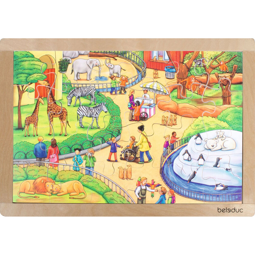 Buy 24pc Beleduc Frame Puzzle Zoo Wooden Learning Kids/Children - 3y ...
