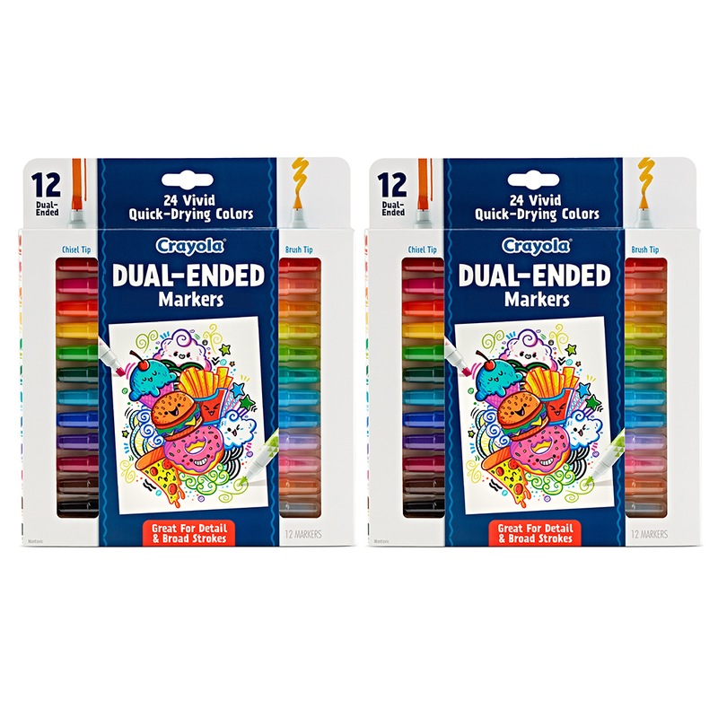 Buy 24pc Crayola Kids/Childrens Craft Creative Dual Ended Colouring ...