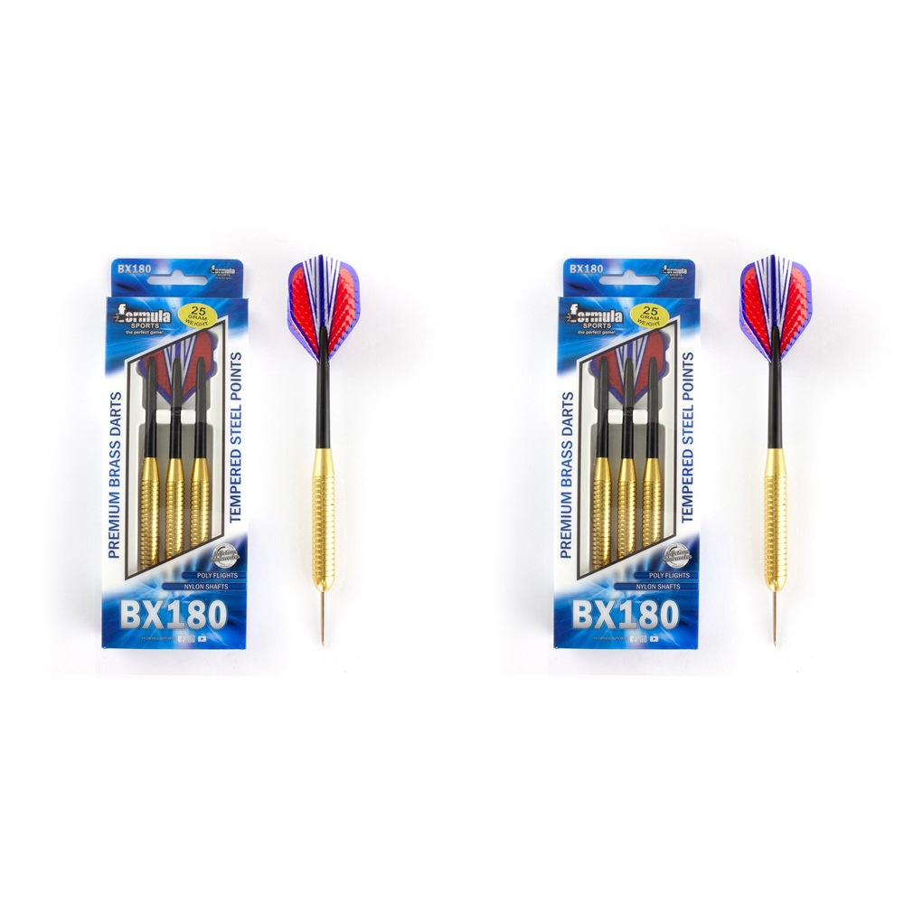 Buy 24pc Formula Sports BX180 Premium 28g Brass Barrel Darts Tempered ...