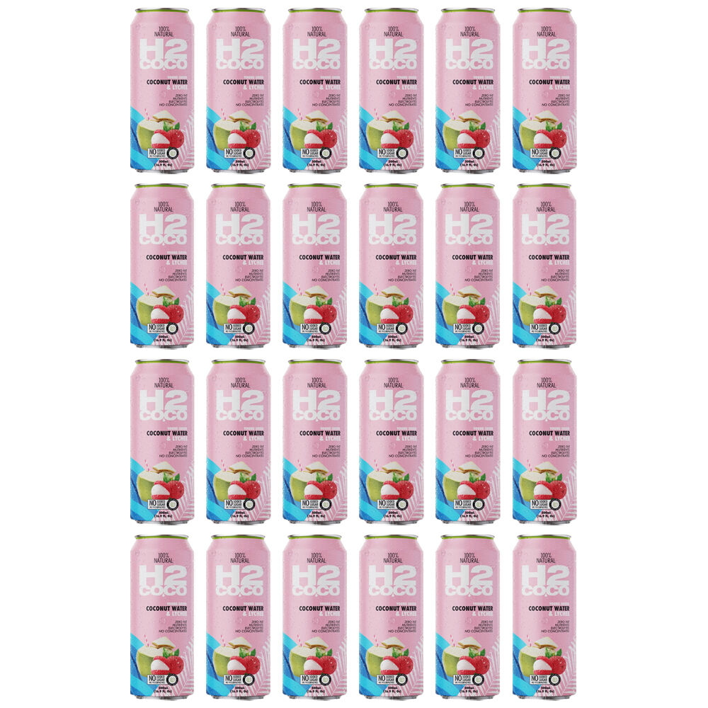 Buy 24PK H2 Coco 500ml Pure Natural Coconut Water w/ Lychee Tropical ...