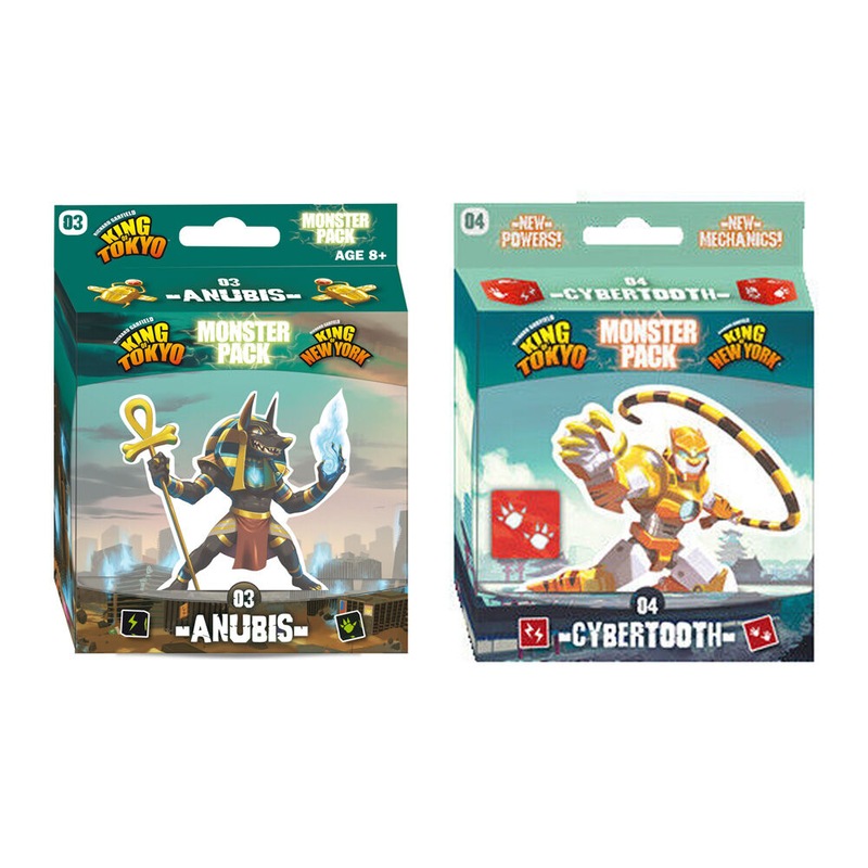 Buy 2pc Iello King of Tokyo Anubis & Cybertooth Monster Expansion Pack ...