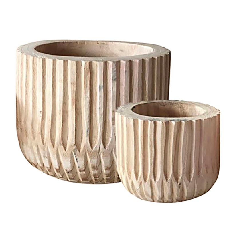 Buy 2pc Life Botanic Wade Wood Garden Plant/Planters Flowers Pots Home ...