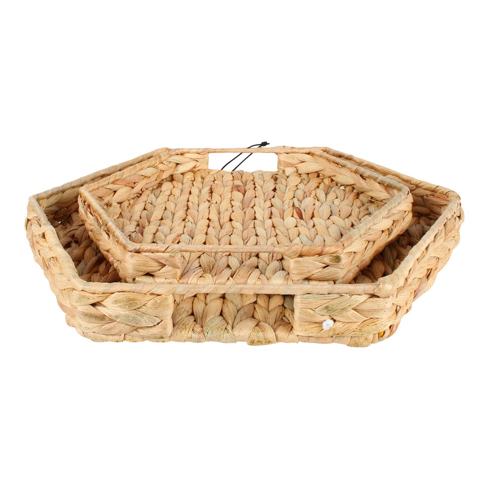 Buy 2pc Maine & Crawford Walu Water Hyacinth Hexagon Home Display Tray ...