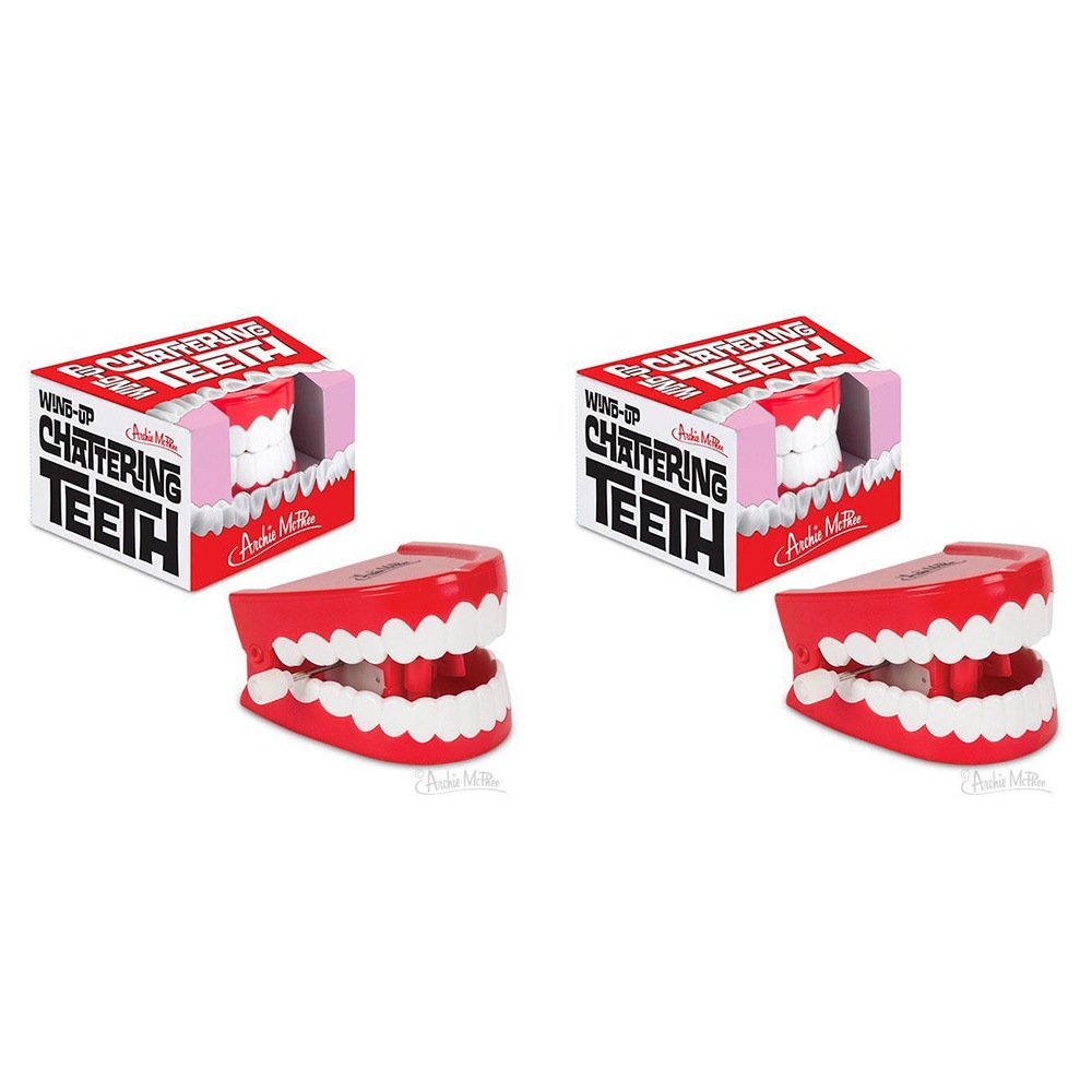Buy 2PK Archie McPhee Wind Up Chattering Teeth Plastic Denture Novelty ...