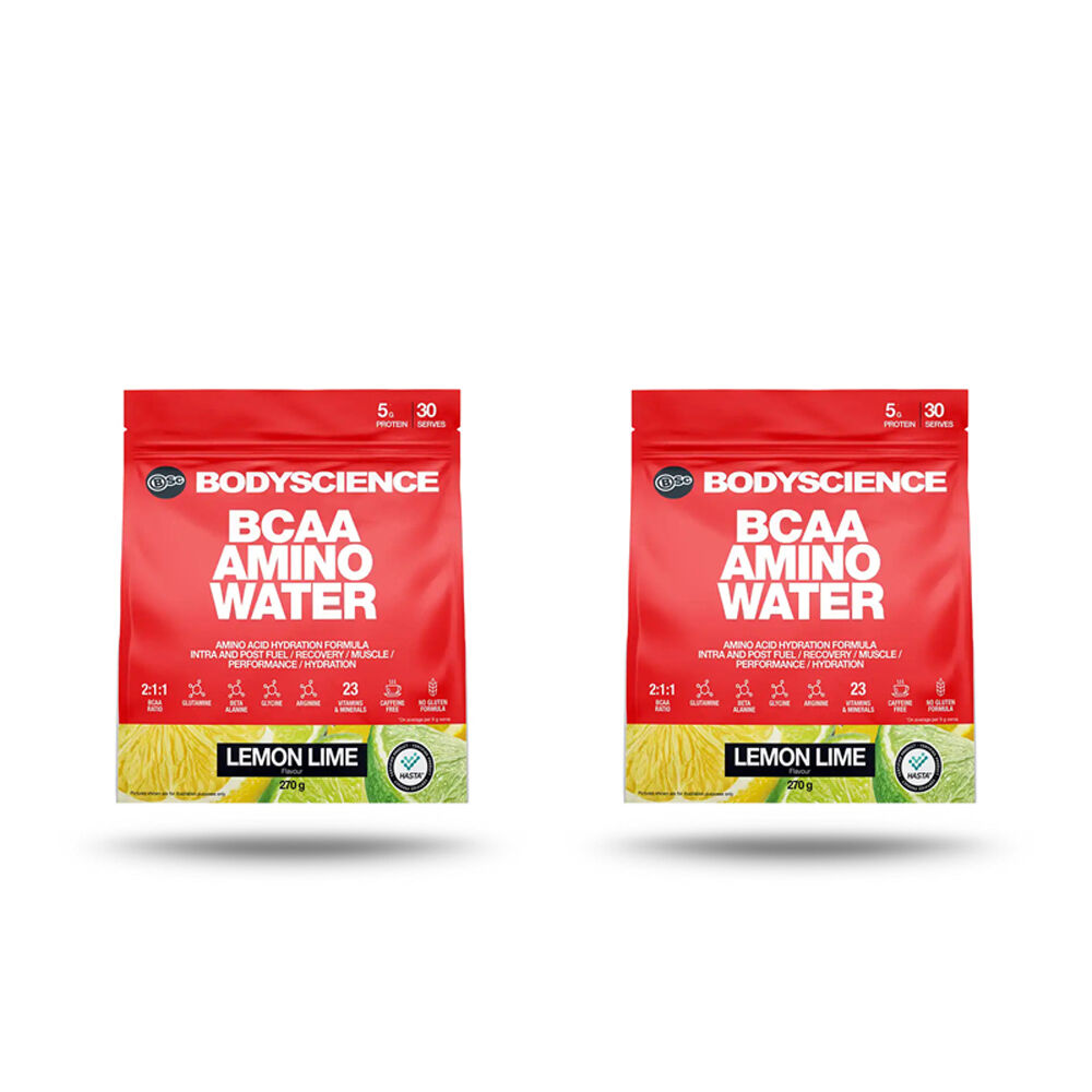 Buy 2PK BSc BCAA Amino Water Powder Intra Workout 30 Serves 270g Lemon ...