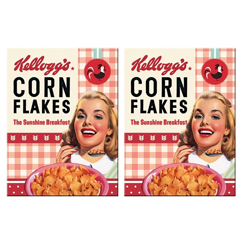 Buy 2PK Nostalgic Art Kelloggs Girl Corn Flakes Collage Fridge ...