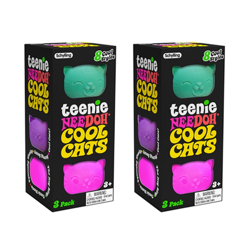 Buy 2PK Schylling Teenie Nee Doh Cool Cats Kid Squishy/Squeeze Play Toy ...
