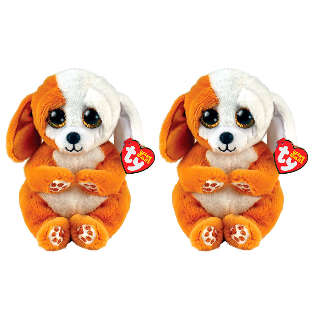 Buy 2PK Ty Beanie Bellies Ruggles Brown/White Dog Plush Stuffed Toy ...