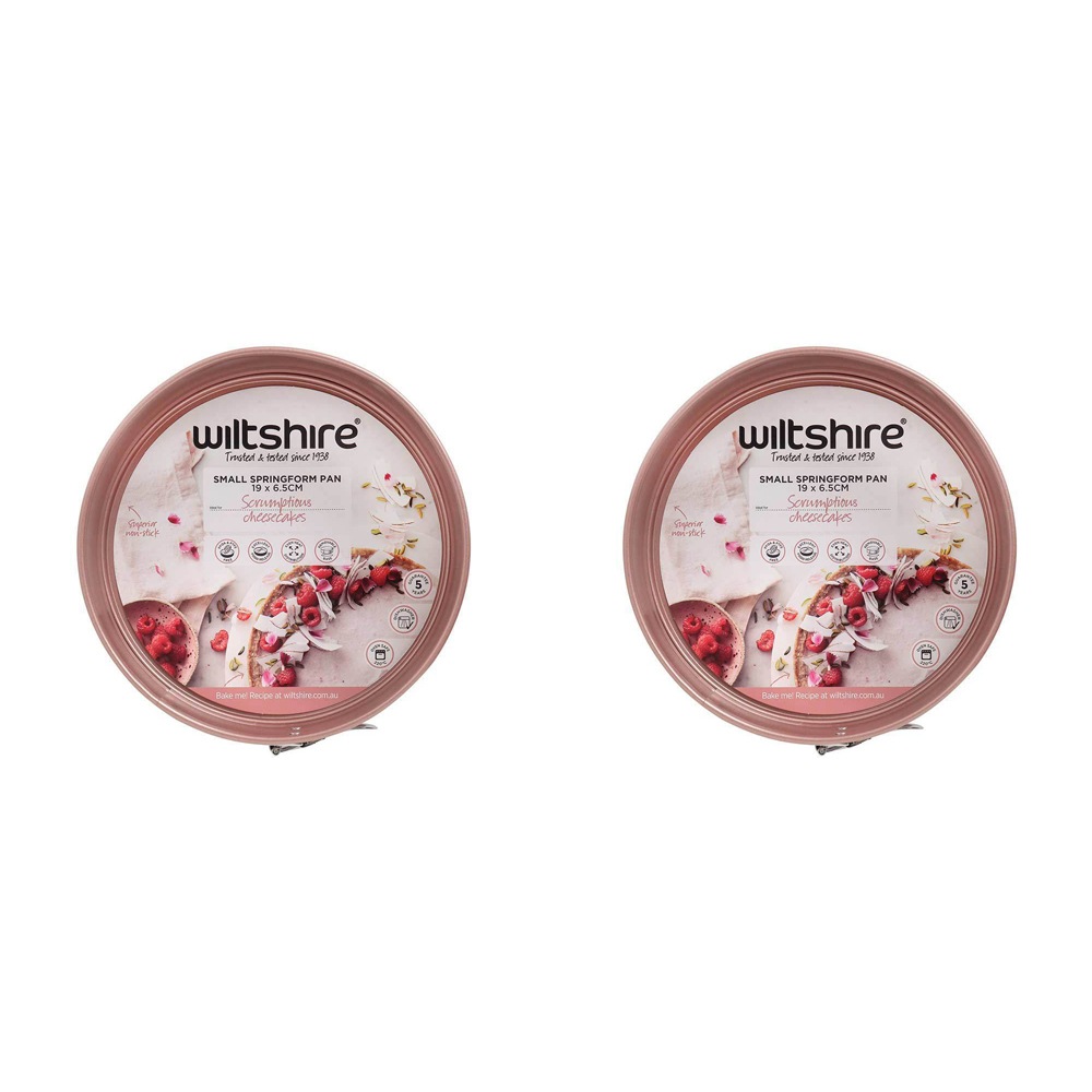Buy 2PK Wiltshire Rose Gold Non-Stick Springform Cake Pan Oven Safe ...