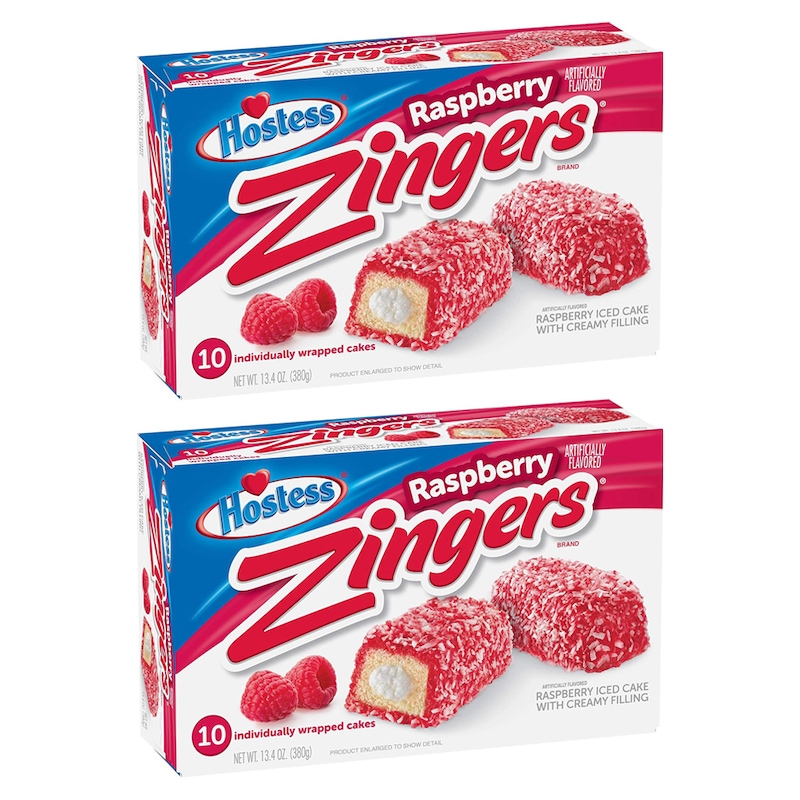 Buy 2x 10pc Hostess Zingers Raspberry Snack Iced Cake w/ Cream Filling ...