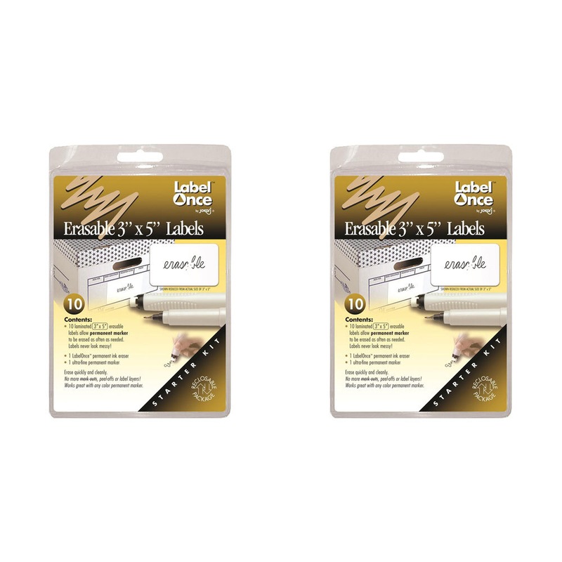 Buy 2x 12pc Jokari Laminated Erasable 3x5in Labels/Marker/Eraser ...