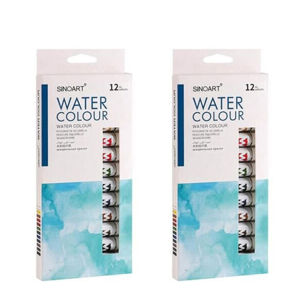 Buy 2x 12pc Sinoart Student Non-Fading Transparent Watercolours Paint ...