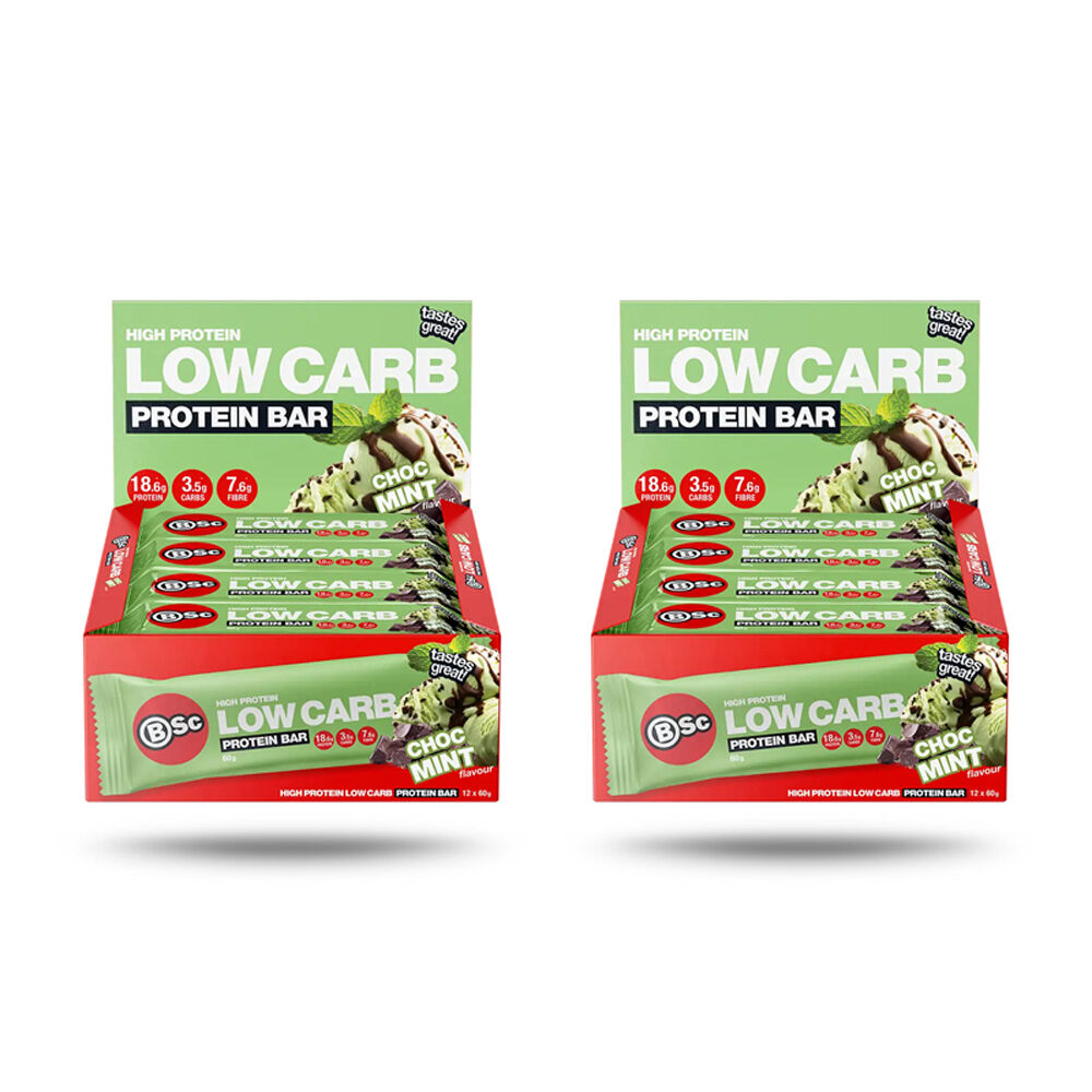 Buy 2x 12PK BSc High Protein Low Carb Bar No Added Sugar 60g Serve ...