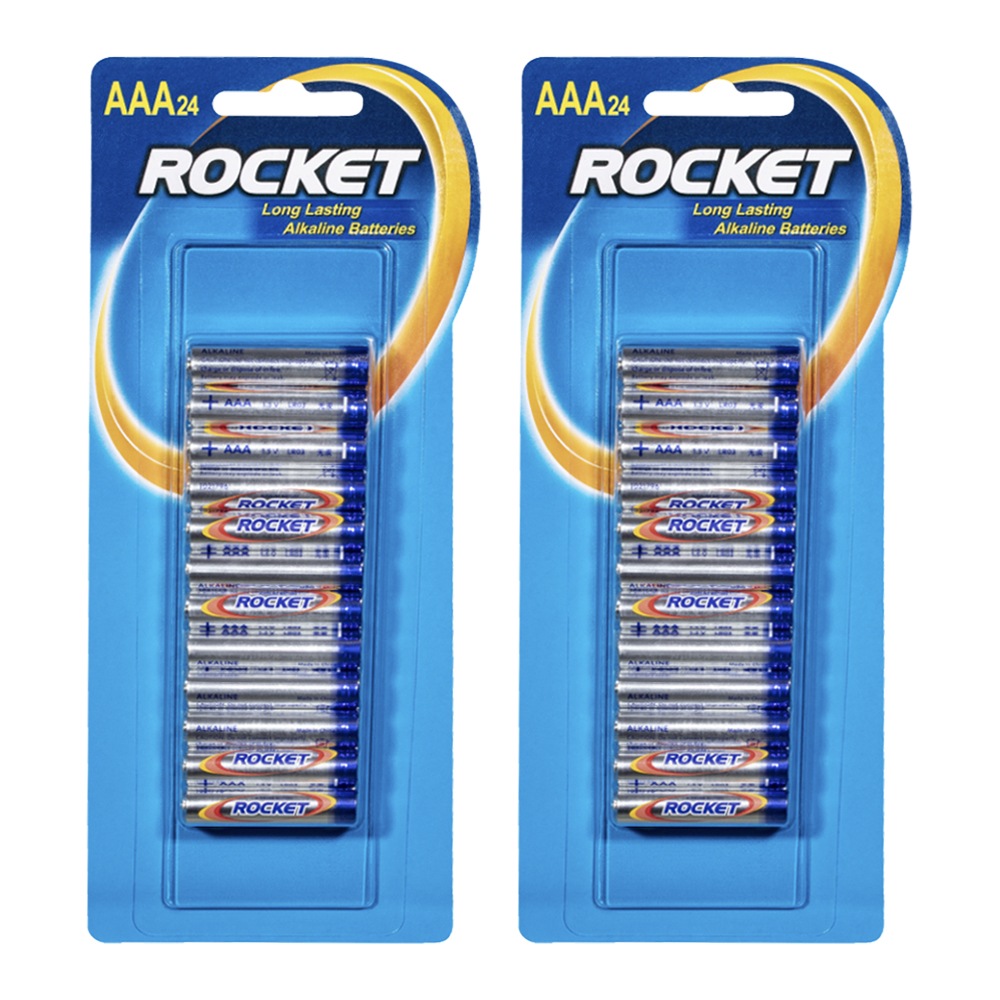 Buy 2x 24pc Rocket AAA 1.5V Multi-Purpose Long Lasting Alkaline Battery ...