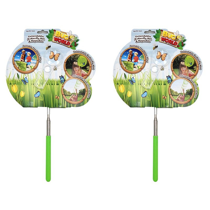 Buy 2x 2pc Bugs World Kids Telescopic Net & Magnifier Butterfly/Insect ...