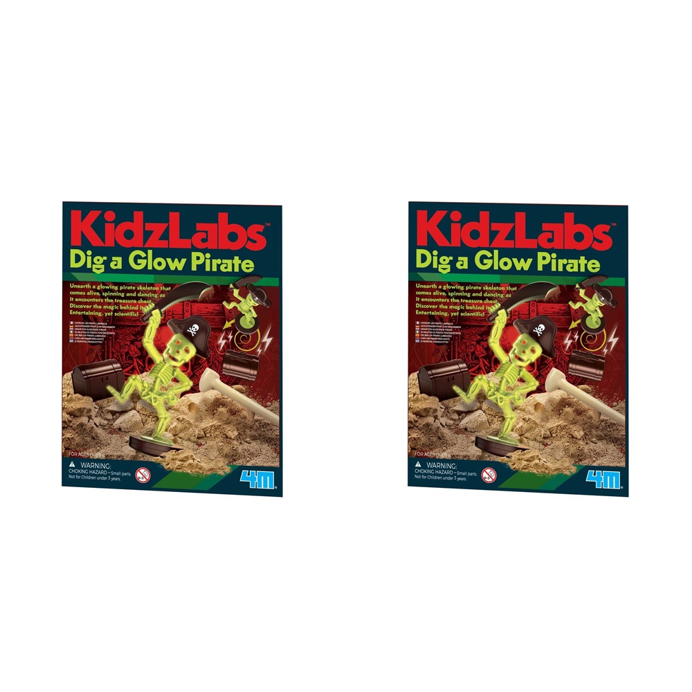 Buy 2x 4M KidzLabs Dig A Glow Pirate Magnet Pirate Skeleton Kids ...