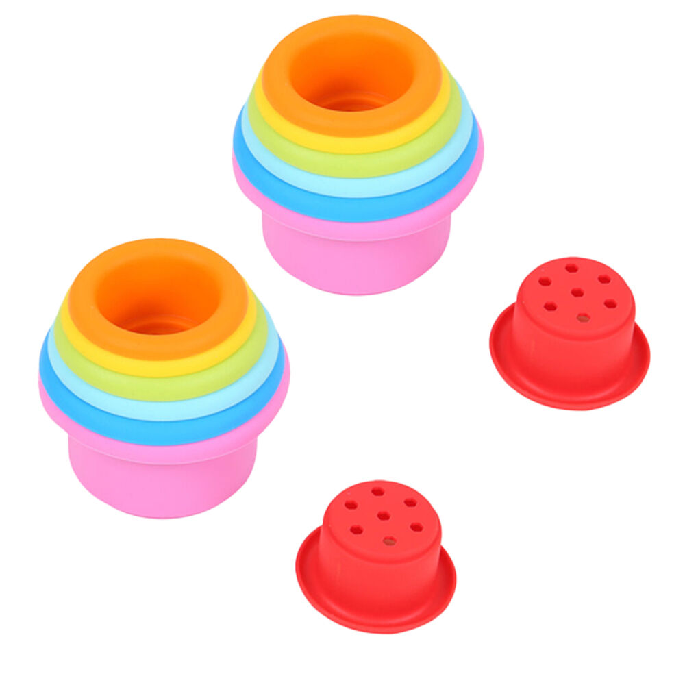 Buy 2x 7pc Educare Stacking & Nesting Cups Bath Play Activity Toy Kids ...