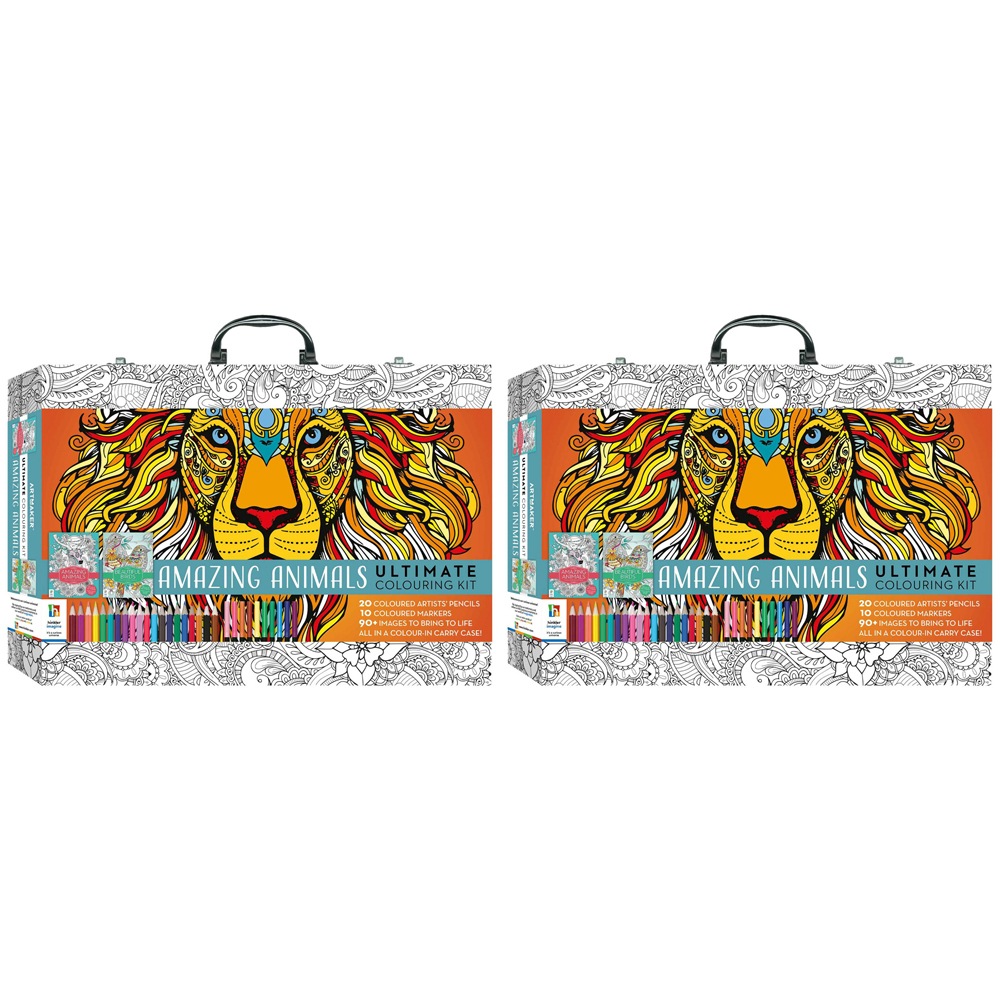 Buy 2x Art Maker Amazing Animals Kids/Children Ultimate Colouring Carry ...