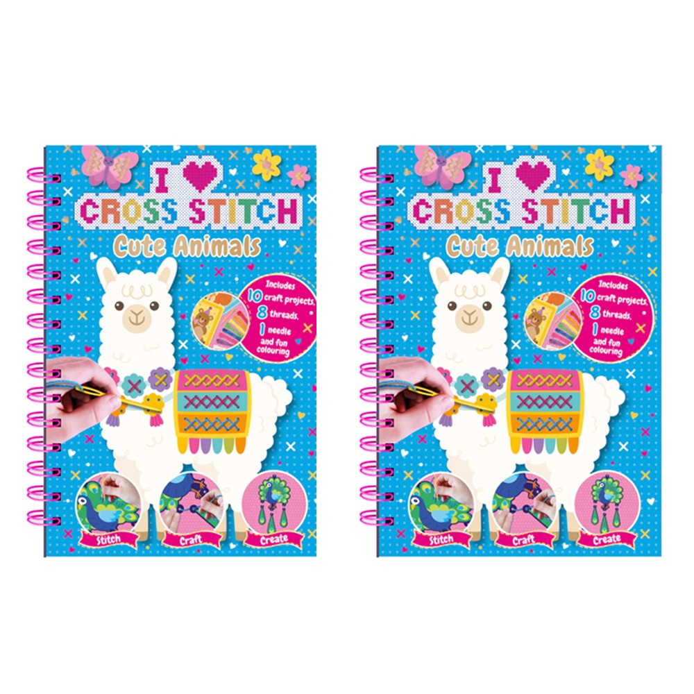 Buy 2x Bookoli I Love Cross Stitch Cute Animals Kids/Children DIY Craft ...