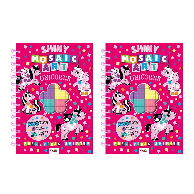 Buy 2x Bookoli Shiny Mosaic Art Unicorns Activity Book Creative Set Kit ...