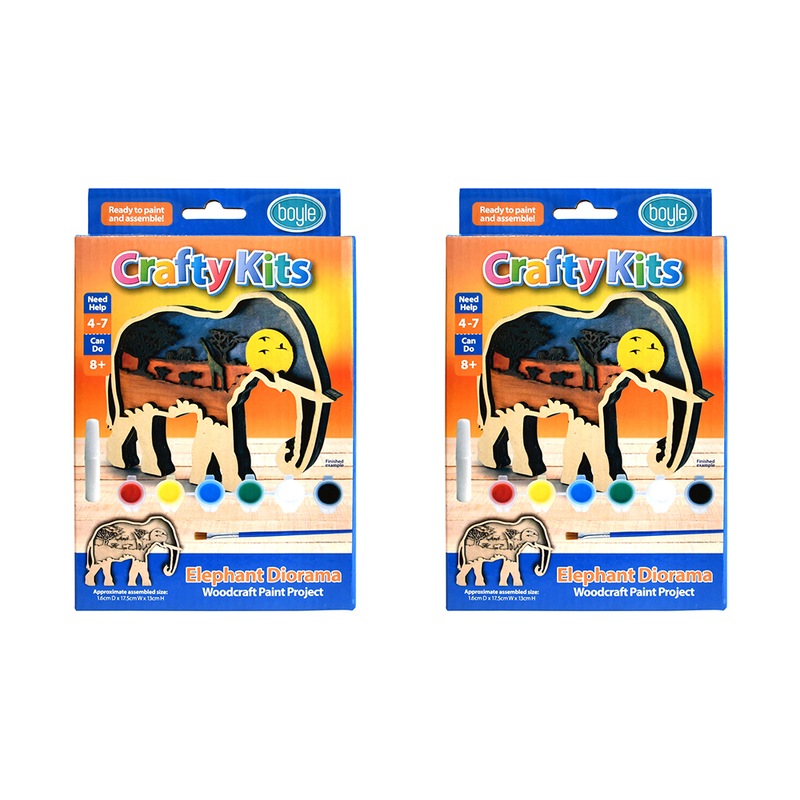 Buy 2x Boyle Crafty Kits Woodcraft Diorama Kids/Childrens Art/Craft Kit ...