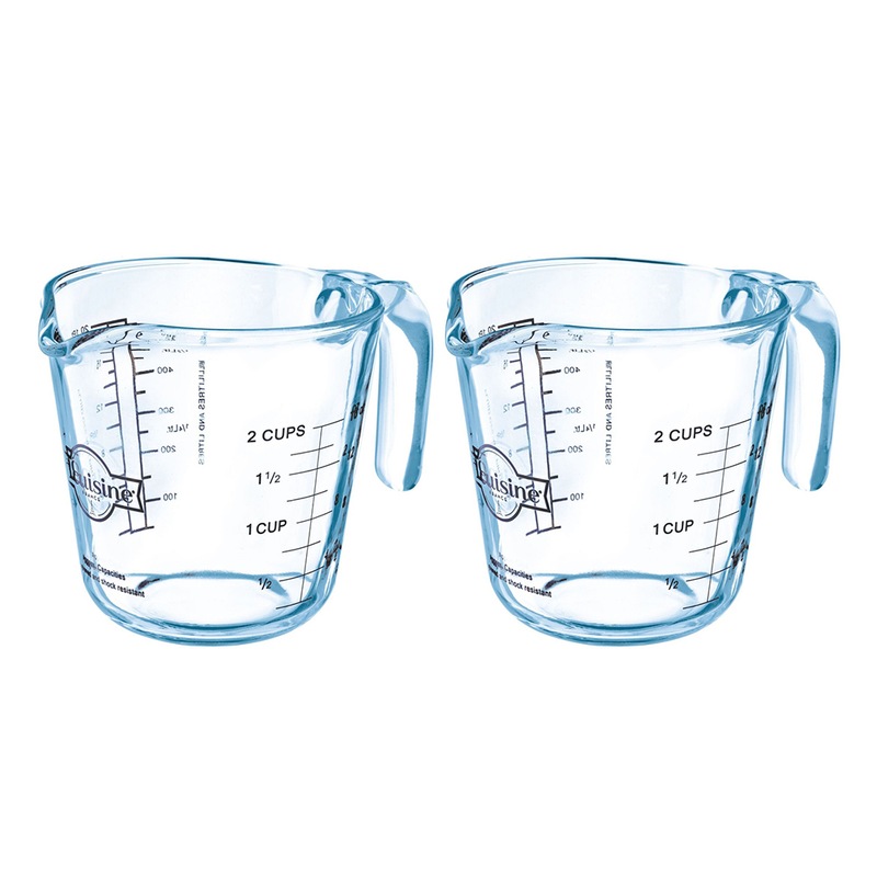 Buy 2x O Cuisine Glass 0.5L Measuring Jug Kitchen Baking/Cooking Cup w ...