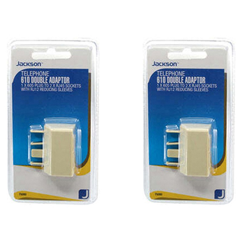Buy 2x Jackson Telephone/Modem Adaptor Plug 605 to RJ12/45 Dual Ports ...